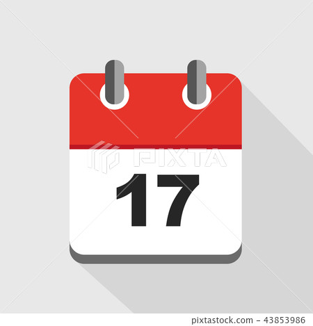 vector illustration of red calendar 17 icon - Stock Illustration ...