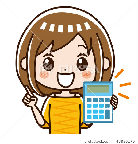 Woman and calculator - Stock Illustration [43856179] - PIXTA