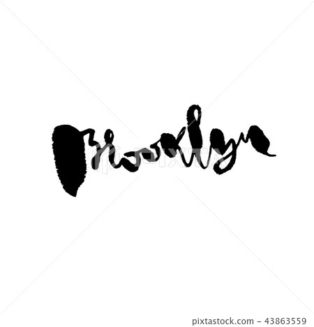 Brooklyn lettering. Hand drawn modern dry brush... - Stock Illustration ...
