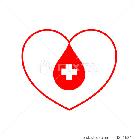 Red blood in heart shape. - Stock Illustration [43865624] - PIXTA