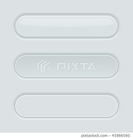 White rectangle buttons. Normal and pushed. 3d... - Stock Illustration ...