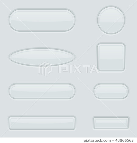 White buttons set. 3d web interface elements - Stock Illustration ...