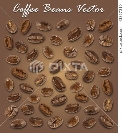 Set of roasted coffee beans elements vector - Stock Illustration ...
