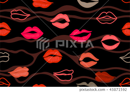 Abstract print with lips. - Stock Illustration [43871592] - PIXTA