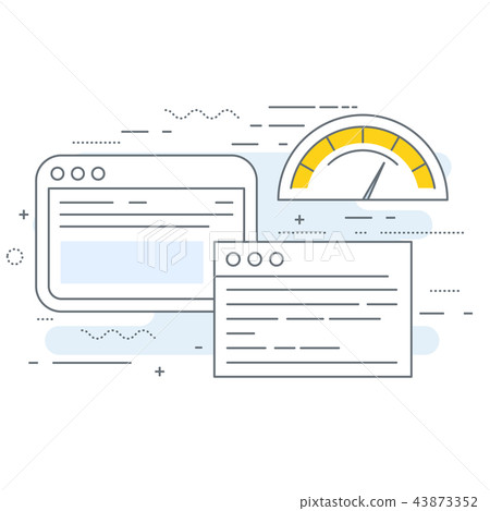 Web browser window with speedometer testing - Stock Illustration ...