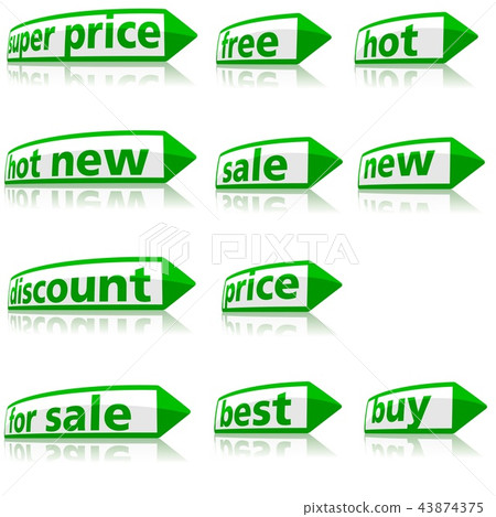 Green Business Retail Arrow Labels - Stock Illustration [43874375] - PIXTA