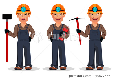 Miner man, mining worker. Cartoon character - Stock Illustration ...