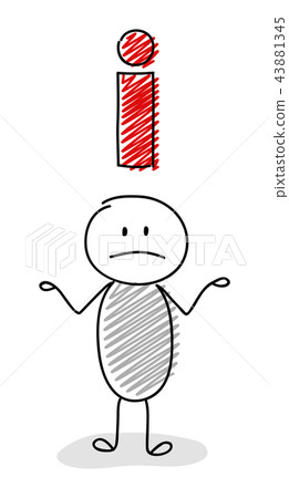 Cartoon stickman holding information sign. Vector. - Stock Illustration ...