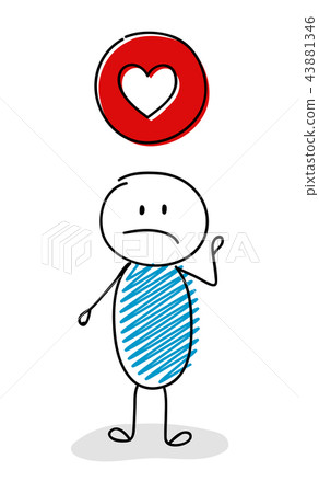 stickman with heart - love icon. Vector. - Stock Illustration [43881346 ...