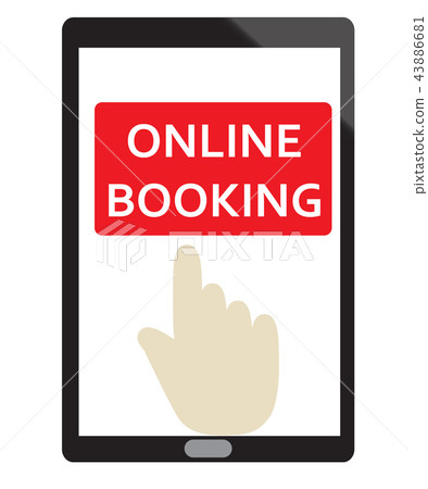 online booking sign on white background. - Stock Illustration [43886681 ...