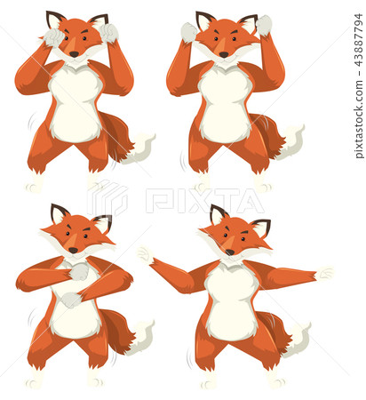 Set of fox dance moves - Stock Illustration [43887794] - PIXTA