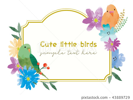 Beautiful frame of little bird - Stock Illustration [43889729] - PIXTA