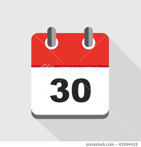 vector illustration of red calendar 30 icon - Stock Illustration ...
