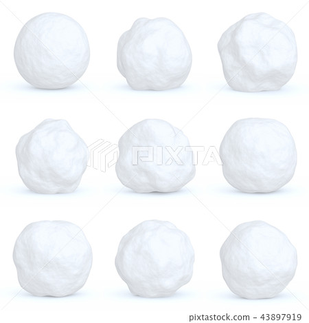 Set of snowballs with shadows isolated-插圖素材 [43897919] - PIXTA圖庫