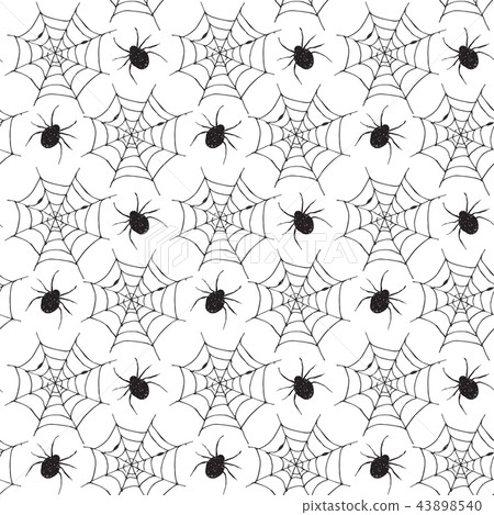 Spider web seamless pattern vector illustration.-插圖素材 [43898540] - PIXTA圖庫