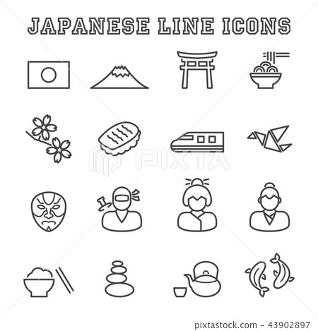 japanese line icons - Stock Illustration [43902897] - PIXTA