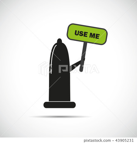 condom with use me sign safer sex symbol - Stock Illustration [43905231 ...
