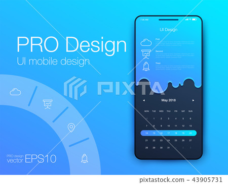 Date application UI design concept stock vector - Stock Illustration ...