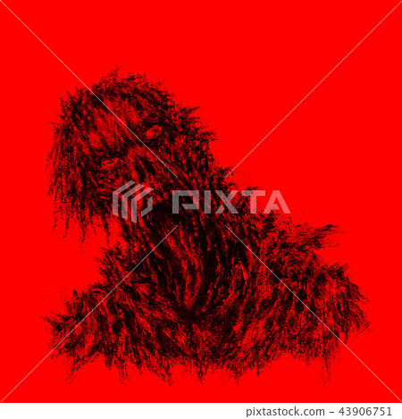 Scary red zombie with hanging tongue. - Stock Illustration [43906751 ...