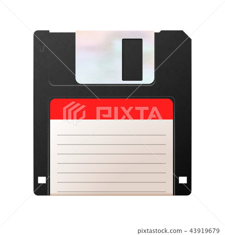 Realistic floppy-disk, retro object on white - Stock Illustration ...