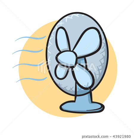 Table fan. Vector illustration, isolated on white. - Stock Illustration ...