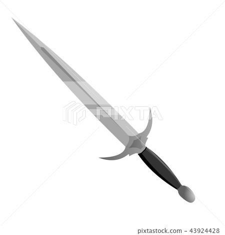 One-handed sword icon monochrome. Single weapon... - Stock Illustration ...