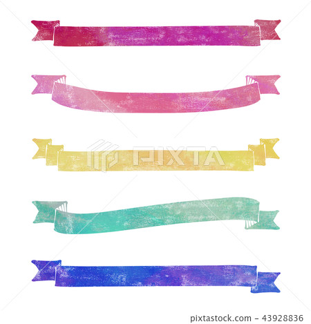 Stamp style ribbon ribbon set - Stock Illustration [43928836] - PIXTA