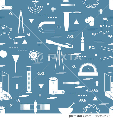 Seamless pattern with variety scientific, - Stock Illustration ...