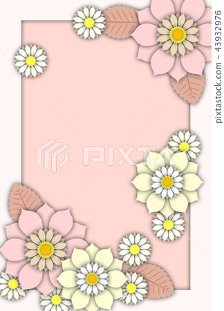 Paper craft style flower frame - Stock Illustration [43932976] - PIXTA