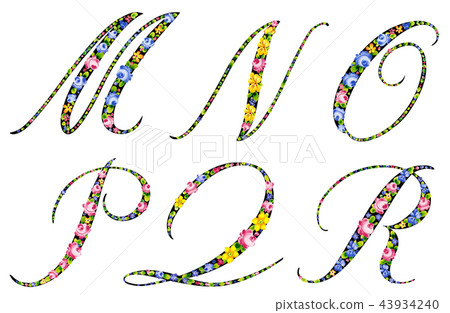 Flower initials - Stock Illustration [43934240] - PIXTA