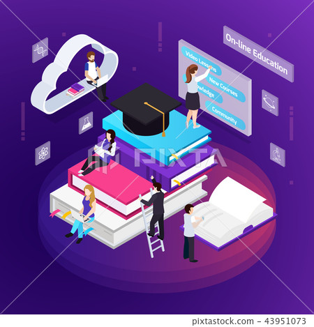 E-learning Isometric Composition -插圖素材 [43951073] - PIXTA圖庫