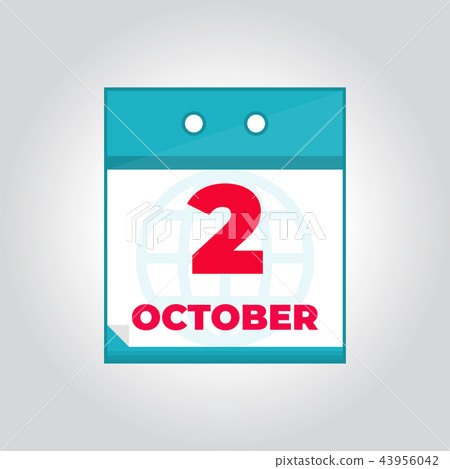Second 2 october Flat vector daily calendar icon - Stock Illustration ...