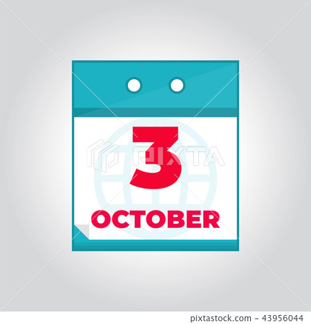 Third 3 october Flat vector daily calendar icon - Stock Illustration ...