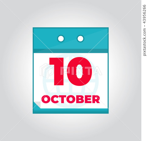 10 october Flat vector daily calendar icon - Stock Illustration ...
