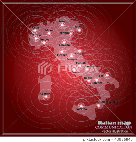 Italy map illustration. Vector - Stock Illustration [43956943] - PIXTA