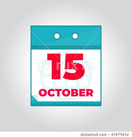 15 october Flat vector daily calendar icon-插圖素材 [43975642] - PIXTA圖庫