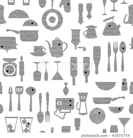 Pattern of kitchen tools, - Stock Illustration [43975754] - PIXTA