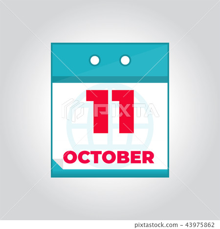 11 october Flat vector daily calendar icon - Stock Illustration ...