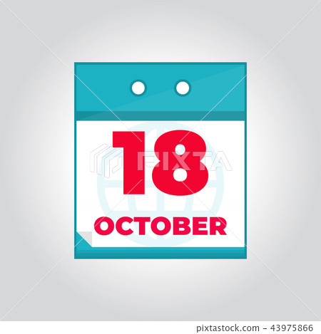 18 october Flat vector daily calendar icon - Stock Illustration ...