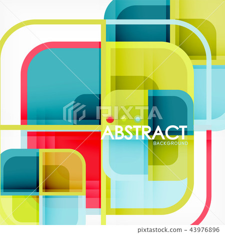 Colorful round squares modern geometric background - Stock Illustration ...