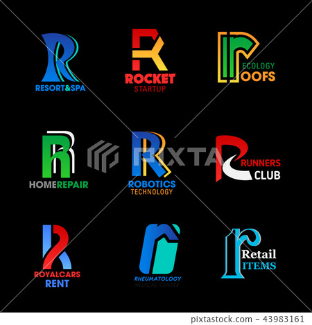 Letter R vector identity abstract business icons - Stock Illustration ...