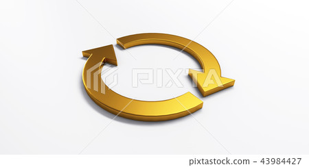 Gold Rotate Symbol . 3D Render Illustration - Stock Illustration ...