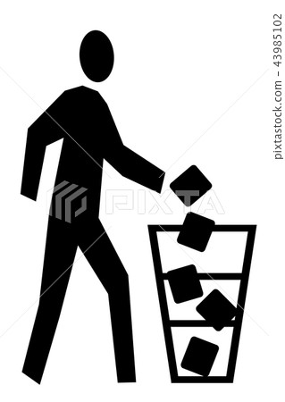 Illustration of a person throwing away trash - Stock Illustration ...