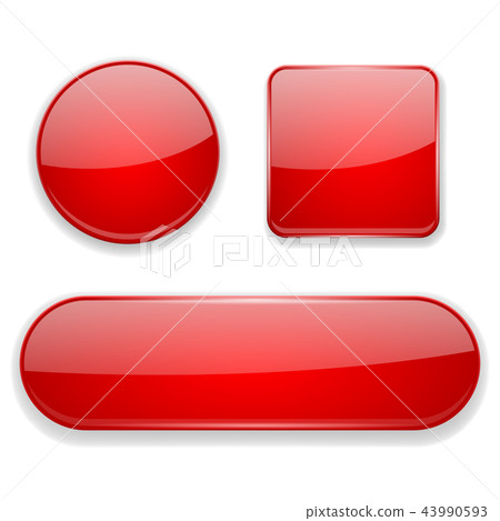 Red glass buttons. 3d icons - Stock Illustration [43990593] - PIXTA