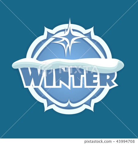 Christmas round sign of blue color with the... - Stock Illustration ...