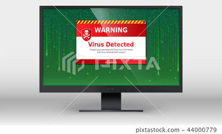 Virus detected, alert message. Computer virus - Stock Illustration ...