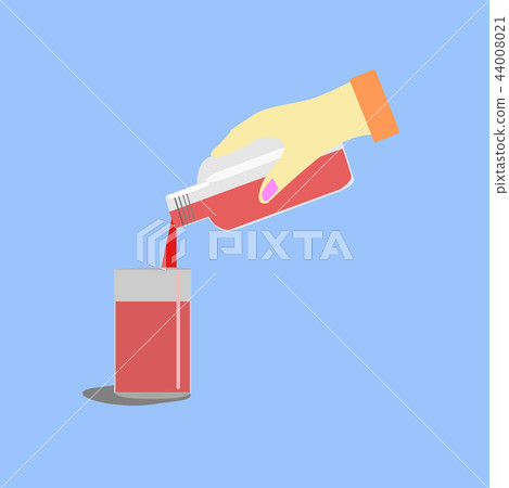 Close up woman hand is pouring red water - Stock Illustration [44008021 ...