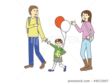 Family illustration 3 color - Stock Illustration [44013007] - PIXTA