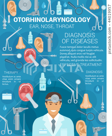 Otorhinolaryngology ear, nose, sore throat - Stock Illustration ...