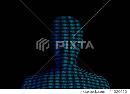 human with binary data code number on black - Stock Illustration ...